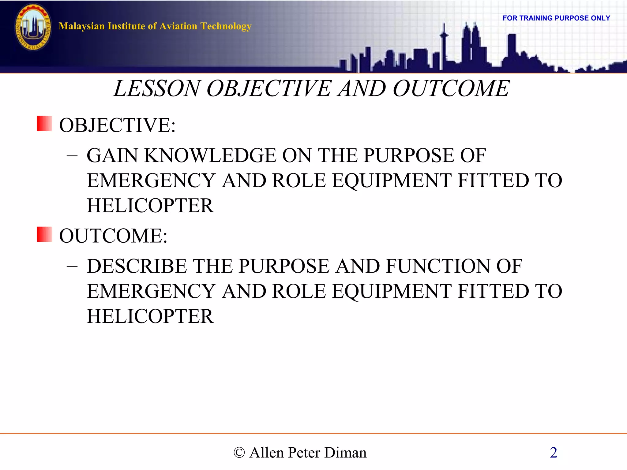 Emergency and role equipment | PPT
