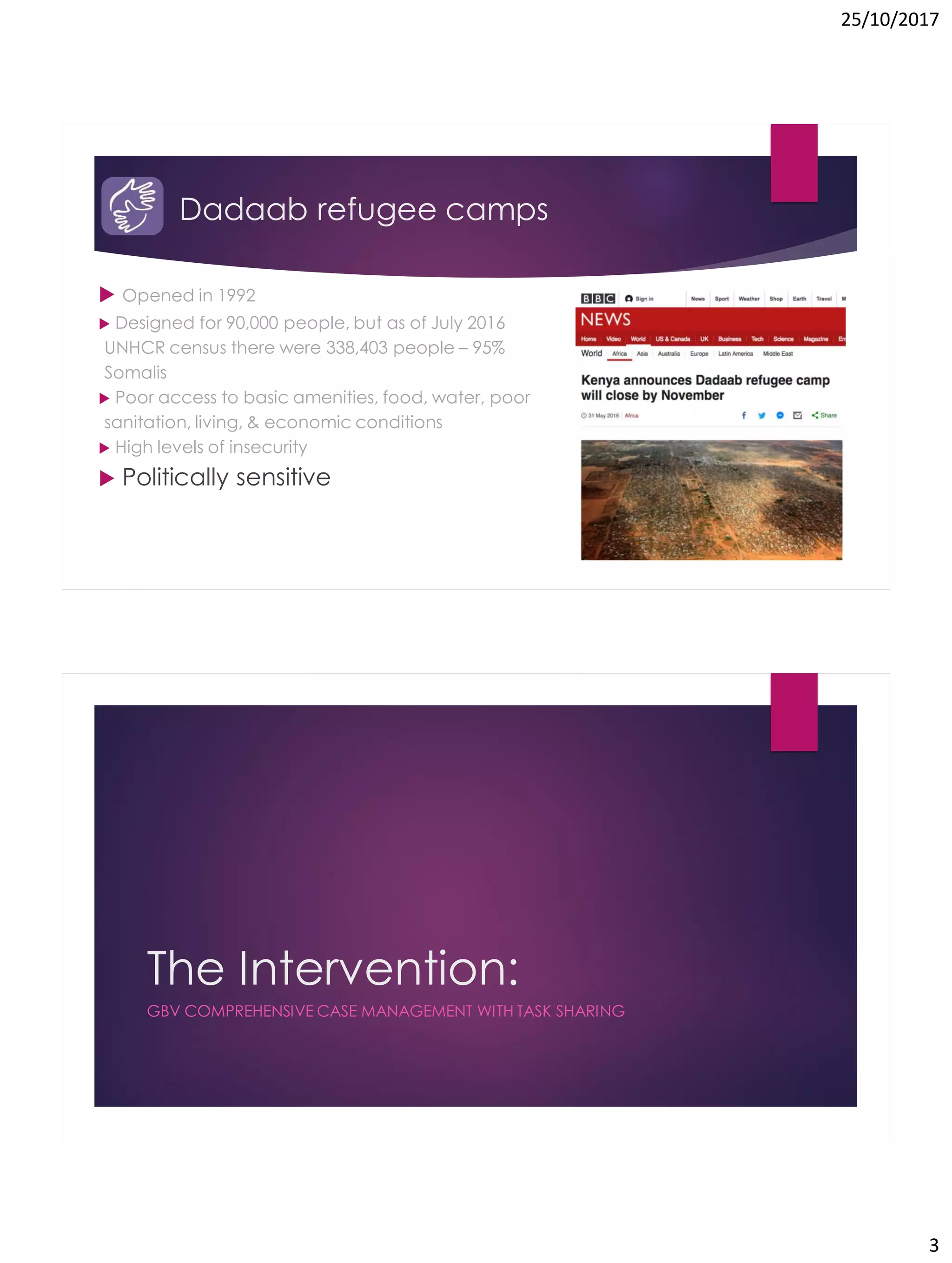 What is an effective model of care for GBV survivors in a refugee camp ...