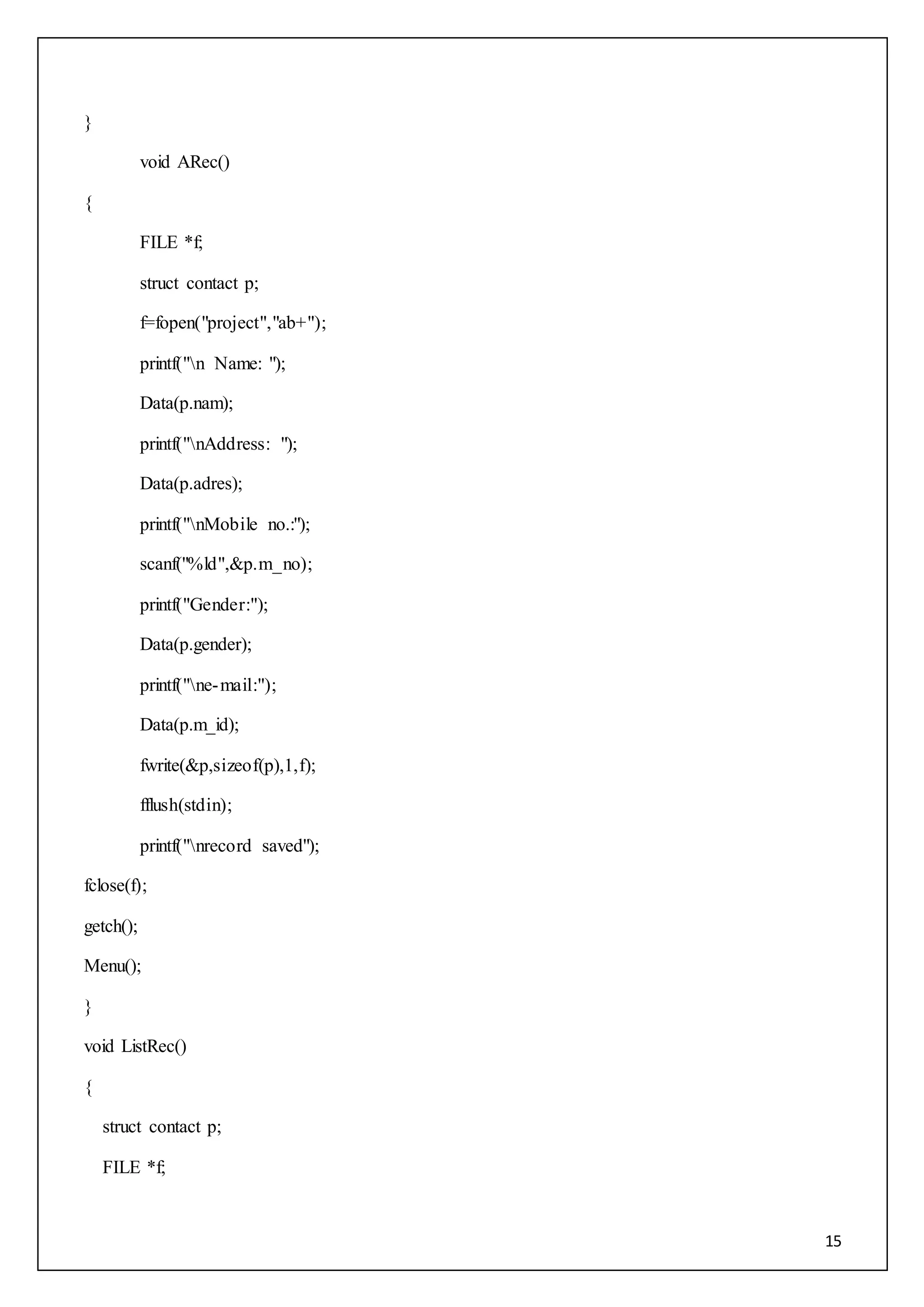 A c program of Phonebook application | DOCX