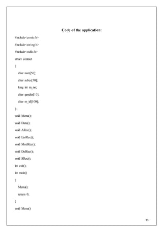 A c program of Phonebook application | DOCX