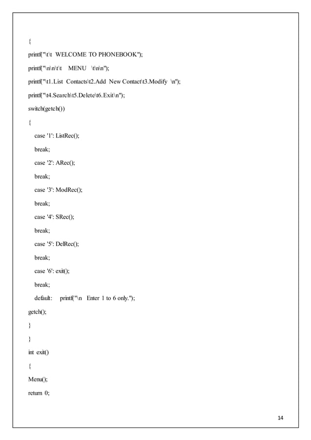 A c program of Phonebook application | DOCX | Operating Systems | Computer Software and Applications