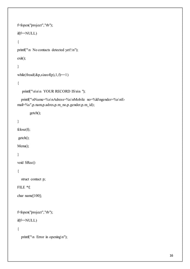 A c program of Phonebook application | DOCX | Operating Systems | Computer Software and Applications