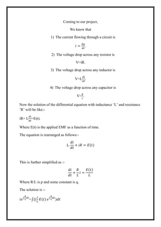A MATLAB project on LCR circuits | PDF