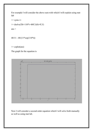 A MATLAB project on LCR circuits | PDF