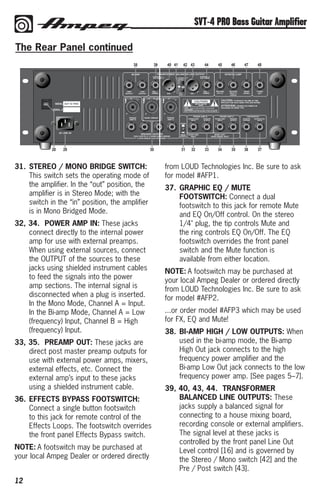 Ampeg SVT4 PRO 1800W Lambalı Bas Gitar Amfi Kafası gitarpazar manul kullanim klavuzu | PDF