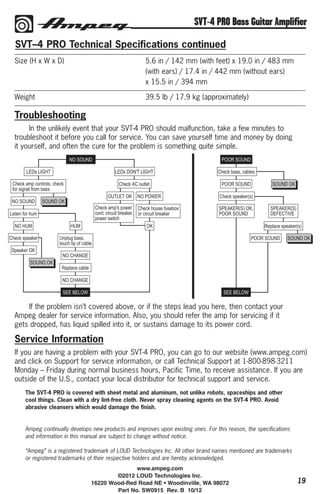 Ampeg SVT4 PRO 1800W Lambalı Bas Gitar Amfi Kafası gitarpazar manul kullanim klavuzu | PDF