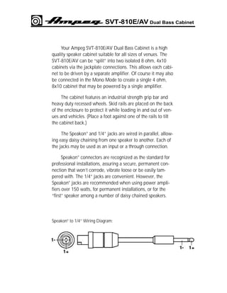 Ampeg SVT-810E 8x10 Bas Kabin | PDF