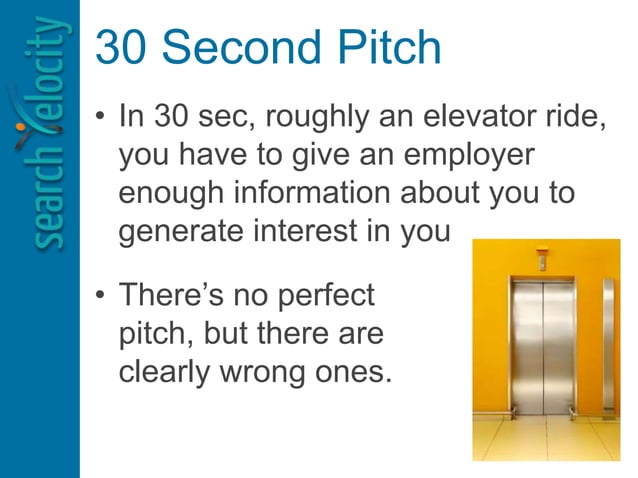 30 Sec Pitch - for High School Students | PPTX | Resume Writing and ...