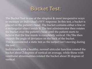 What is Subjective visual vertical diagnosis test (SVV Test)? | PPT