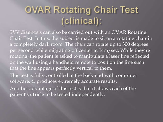 What is Subjective visual vertical diagnosis test (SVV Test)? | PPT