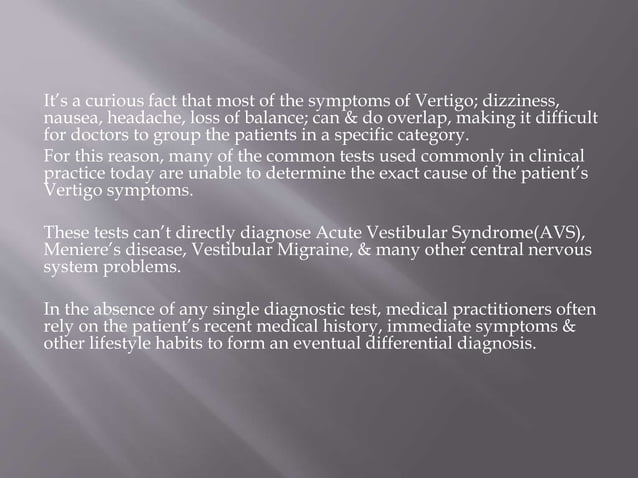 What is Subjective visual vertical diagnosis test (SVV Test)? | PPT