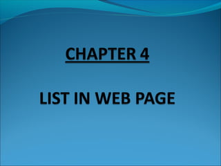 List in webpage | PPT