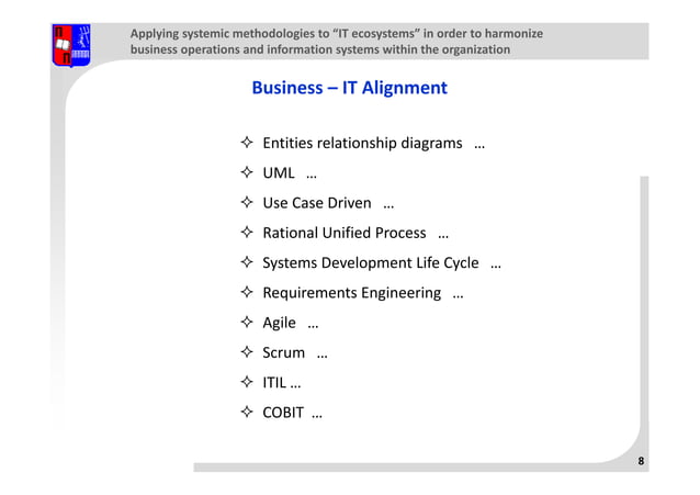 SW ecosystems for Business-IT alignment | PPT | Free Download