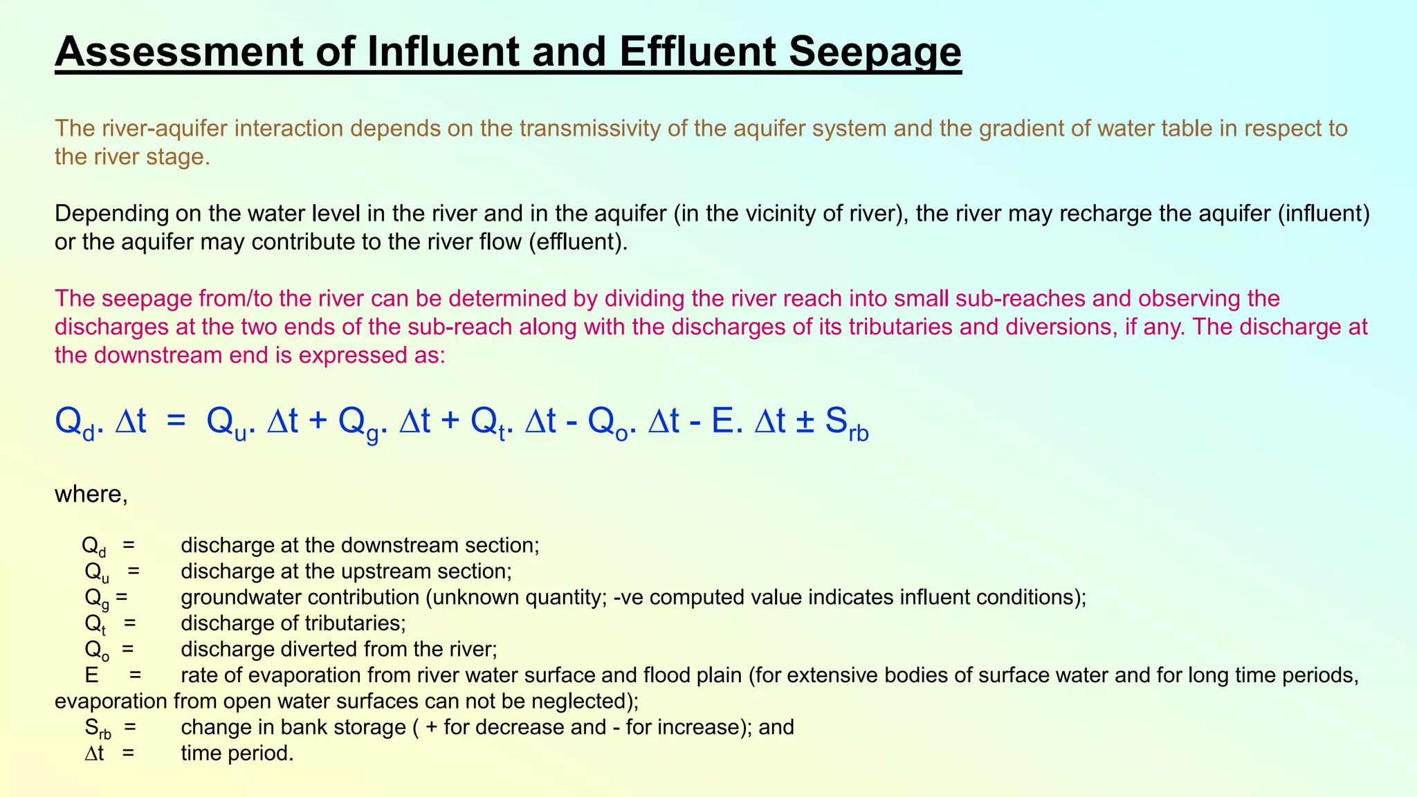Surface Water and Groundwater Interaction | PDF