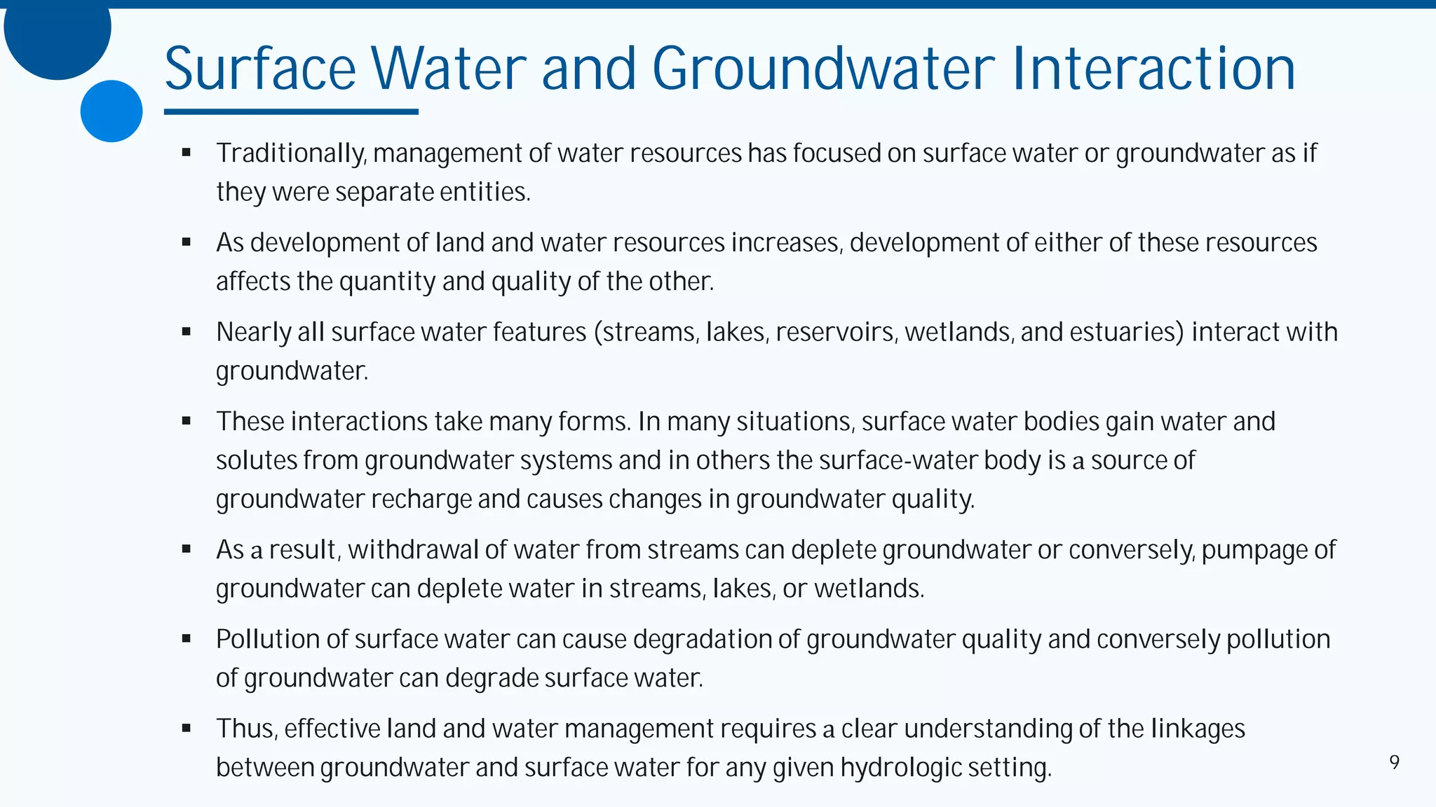 Surface Water and Groundwater Interaction | PDF