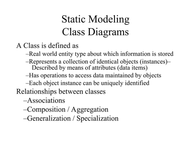 class diagrams and their relationships | PPT