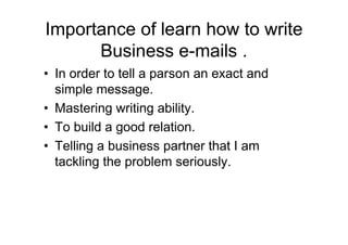 Sw4 writing business emails presentation | PPT