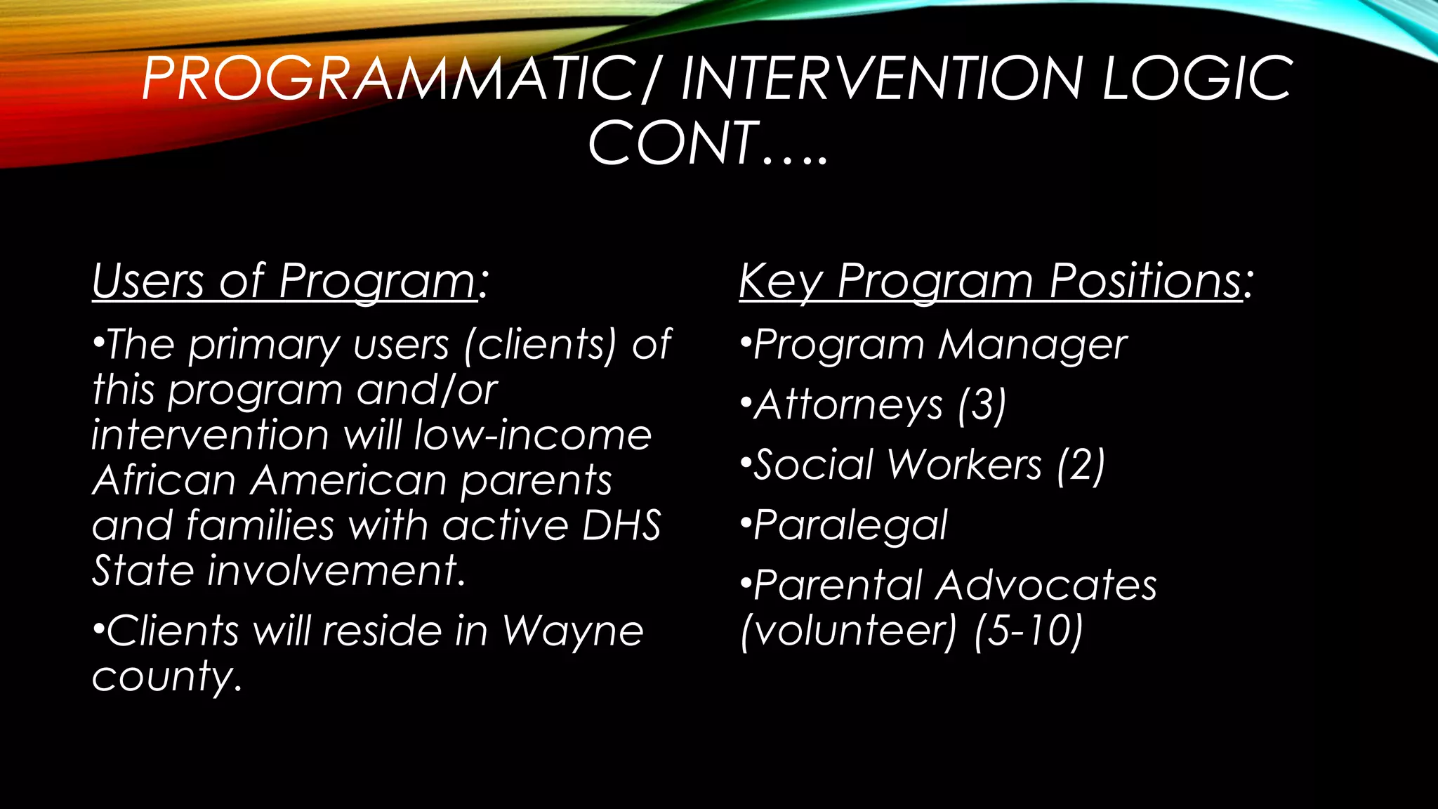 BFDI Legal Advocacy: Program Intervention, Planning, and Evaluation ...