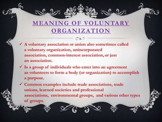role of voluntary organisation | PPTX