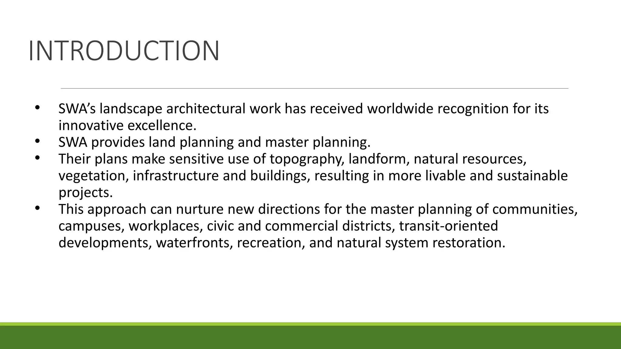 Swa architects - landscape architects | PPTX