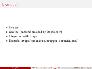 API documentation with Swagger UI(LT) | PPT