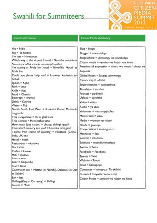 Swahili For Summiteers | PDF