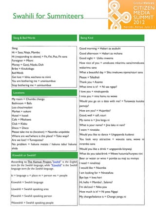 Swahili For Summiteers | PDF