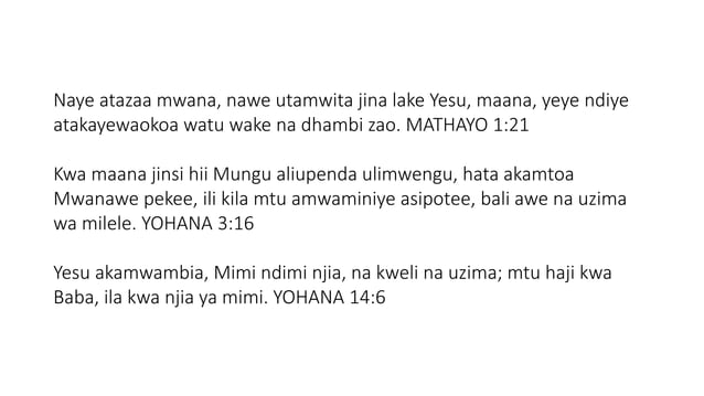 Swahili Soul Winning Gospel Presentation - Only JESUS CHRIST Saves.pptx