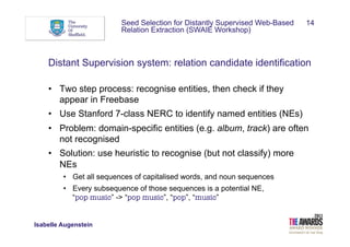 Seed Selection for Distantly Supervised Web-Based Relation Extraction | PPT