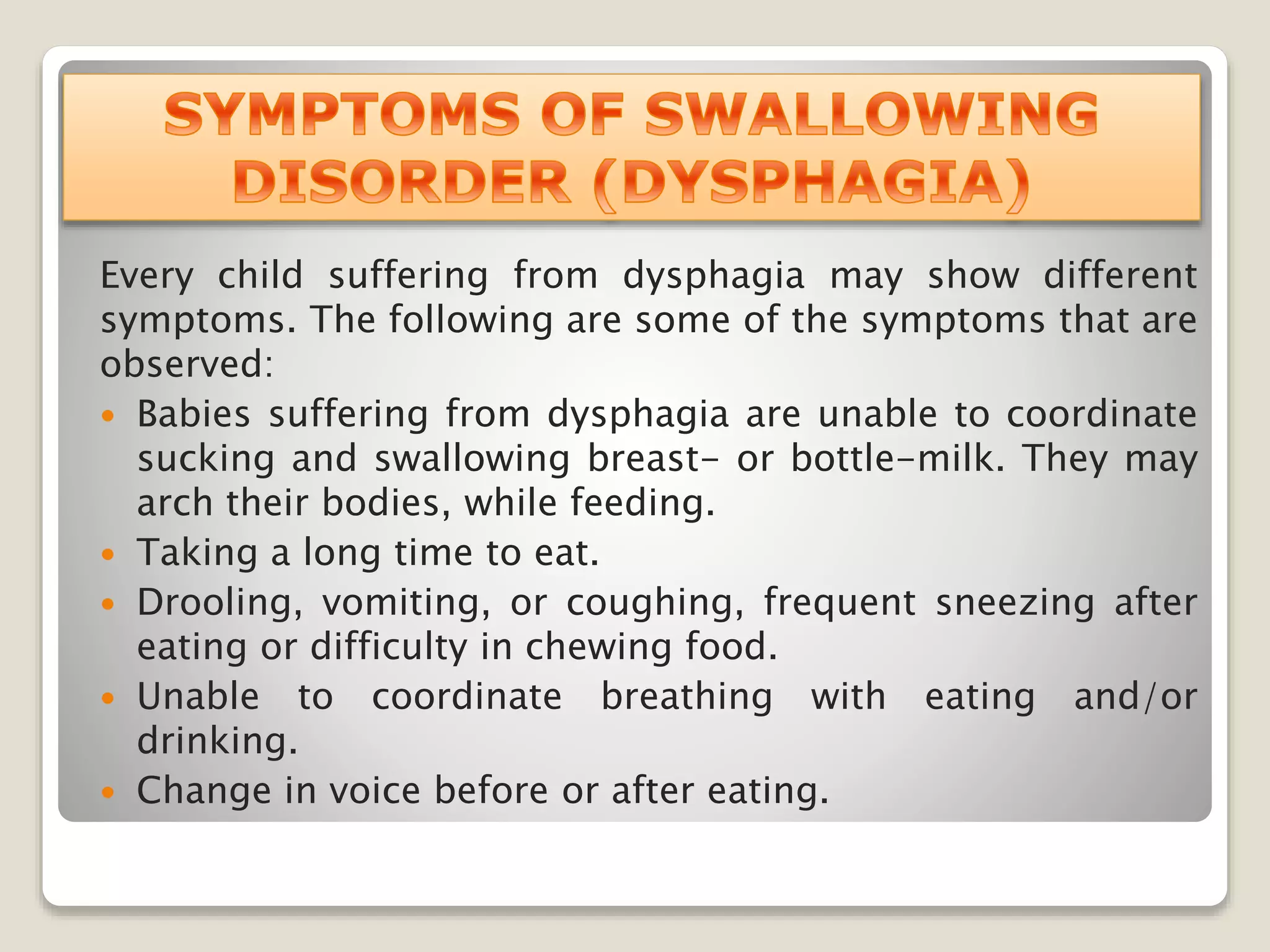 Swallowing disorder (dysphagia) in children- Causes, Symptoms ...