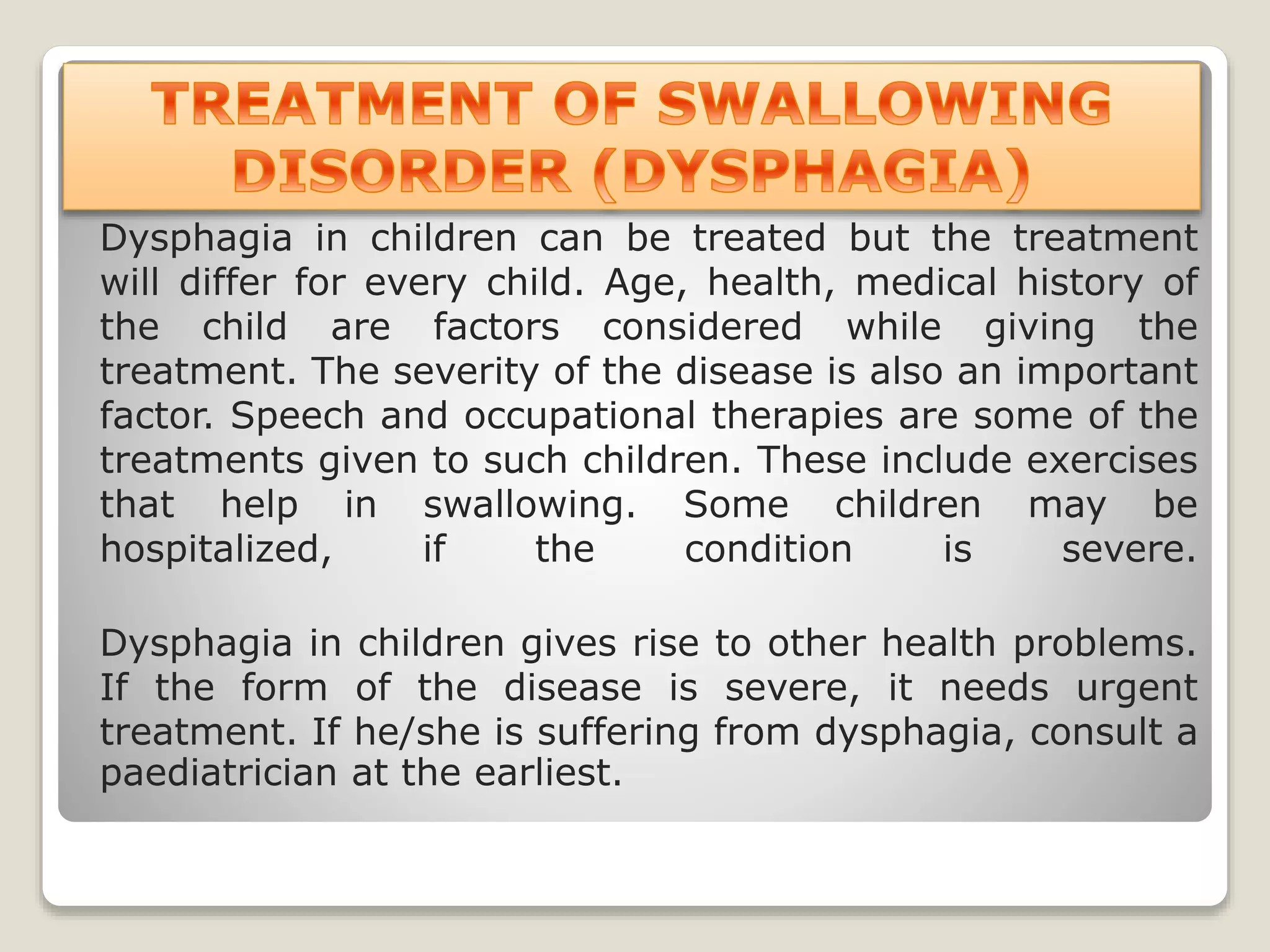 Swallowing disorder (dysphagia) in children- Causes, Symptoms ...