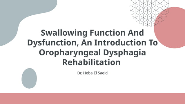 Swallowing Function And Dysfunction, An Introduction To Oropharyngeal ...