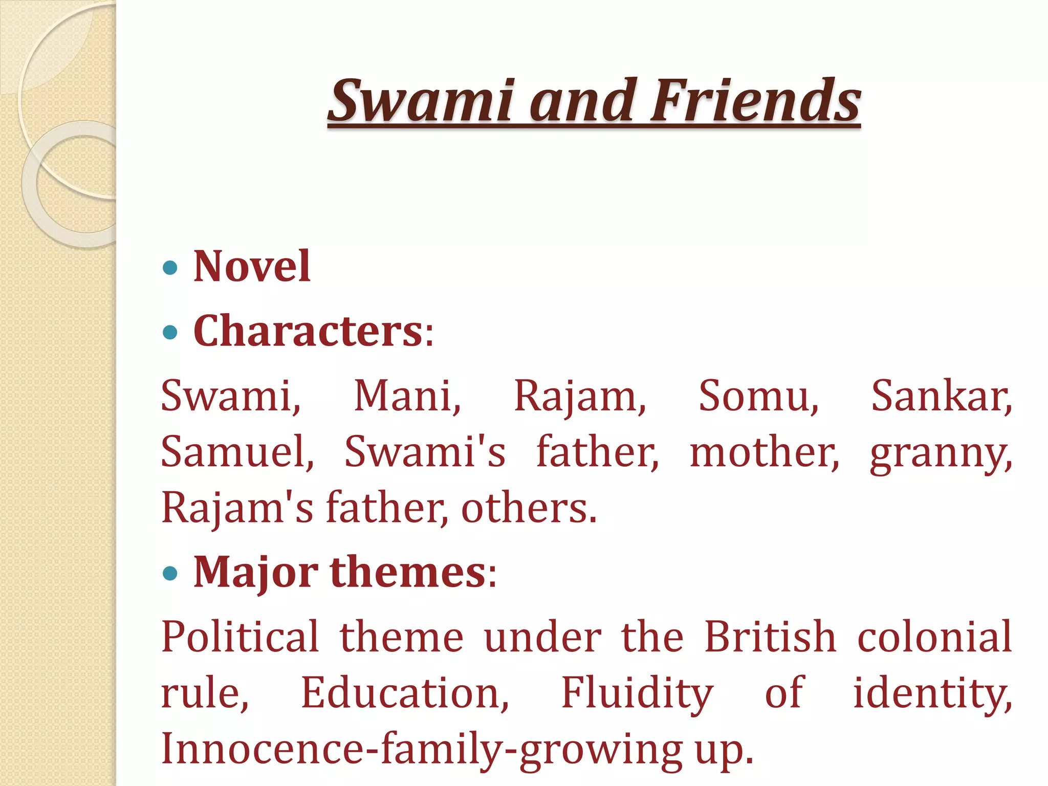 Swami and friends | PPTX