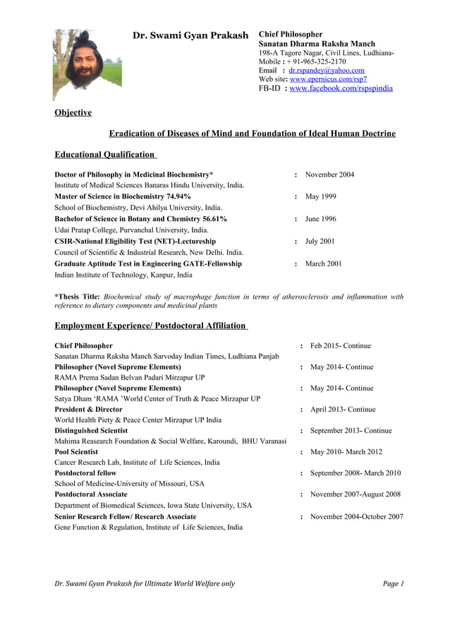Dr. Swami Gyan Prakash | DOC