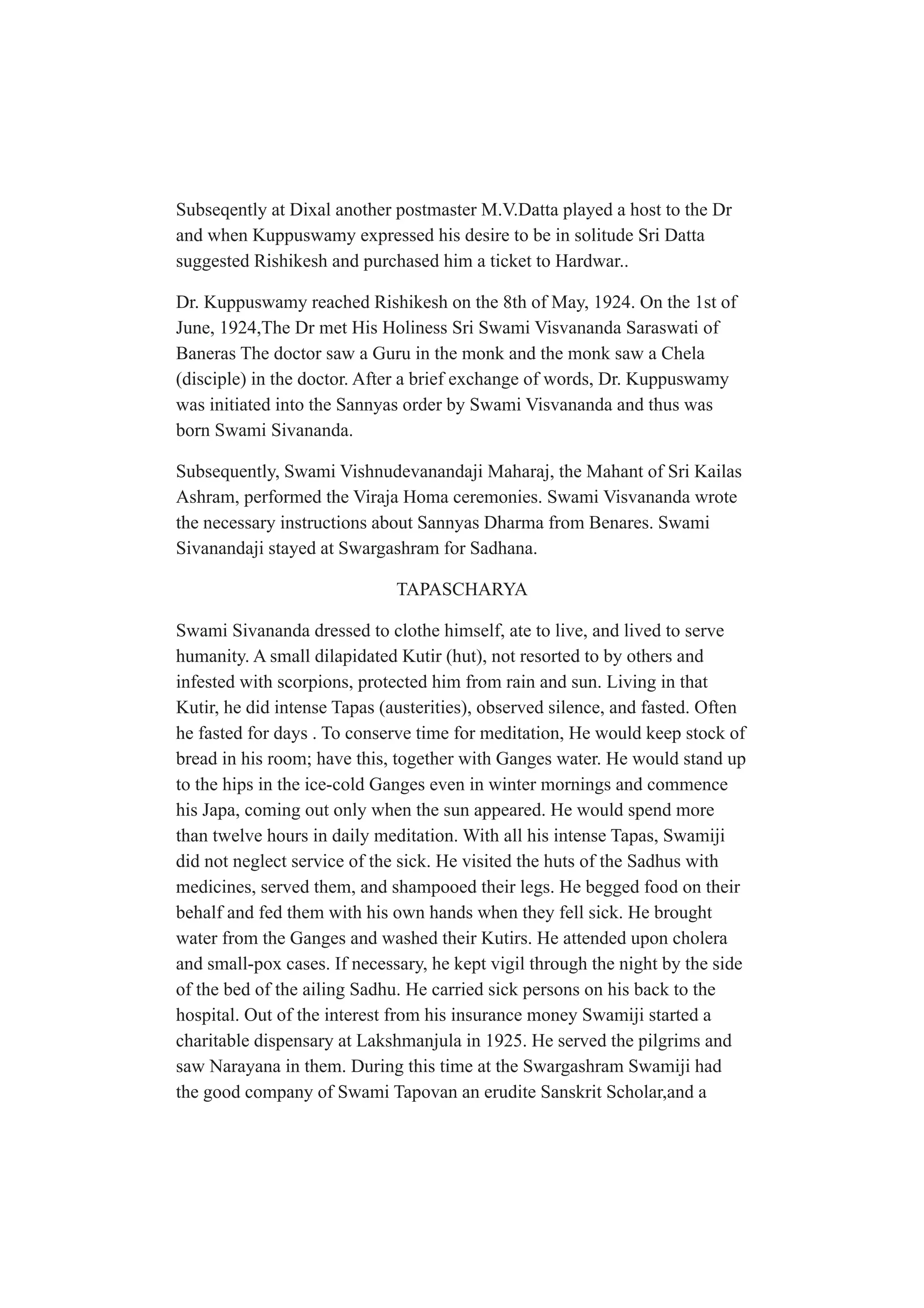 Swami Sivananda - Abrief biography Kannada & English | PDF