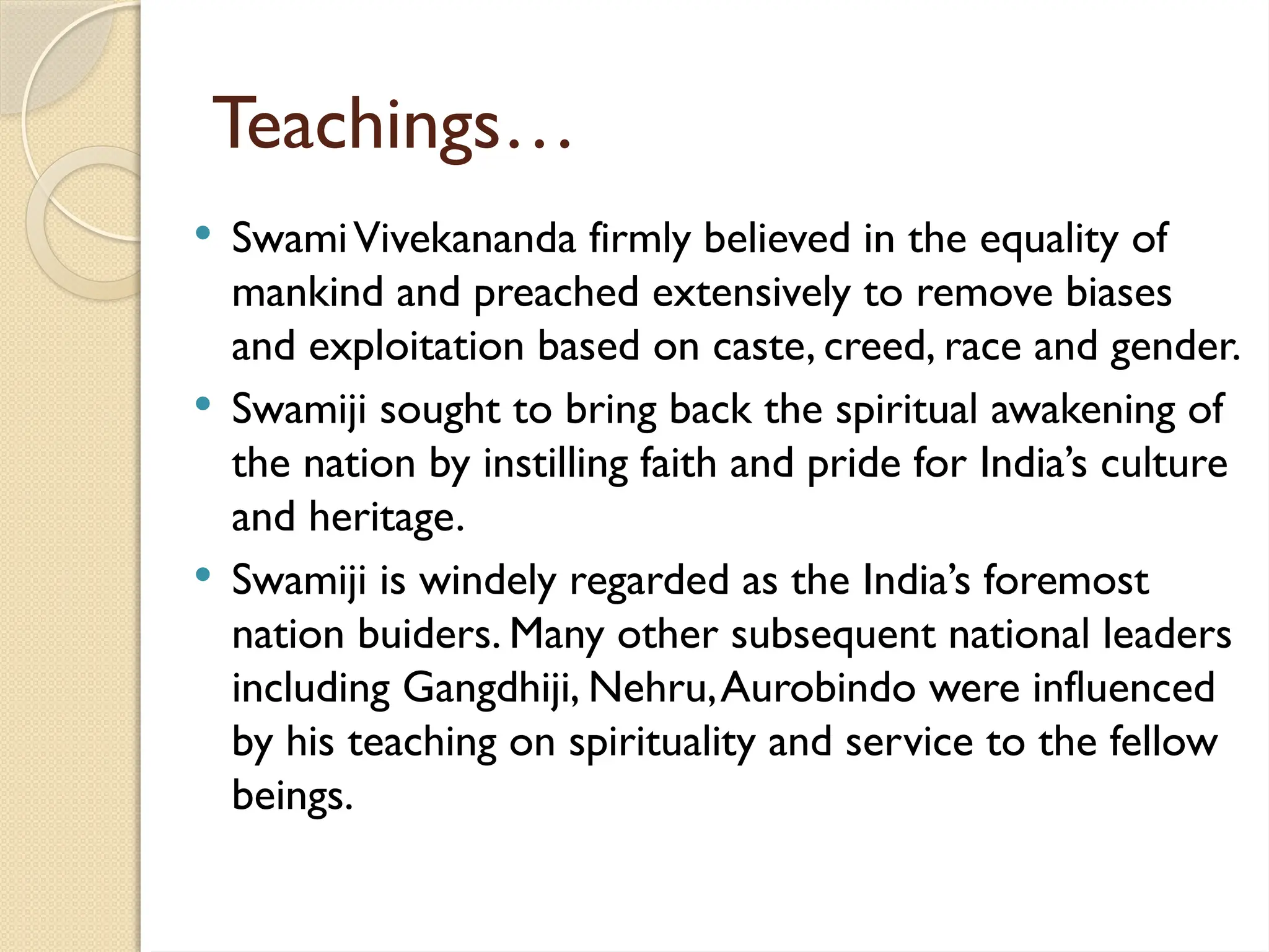 ppt presentation about swami vivekananda | PPTX