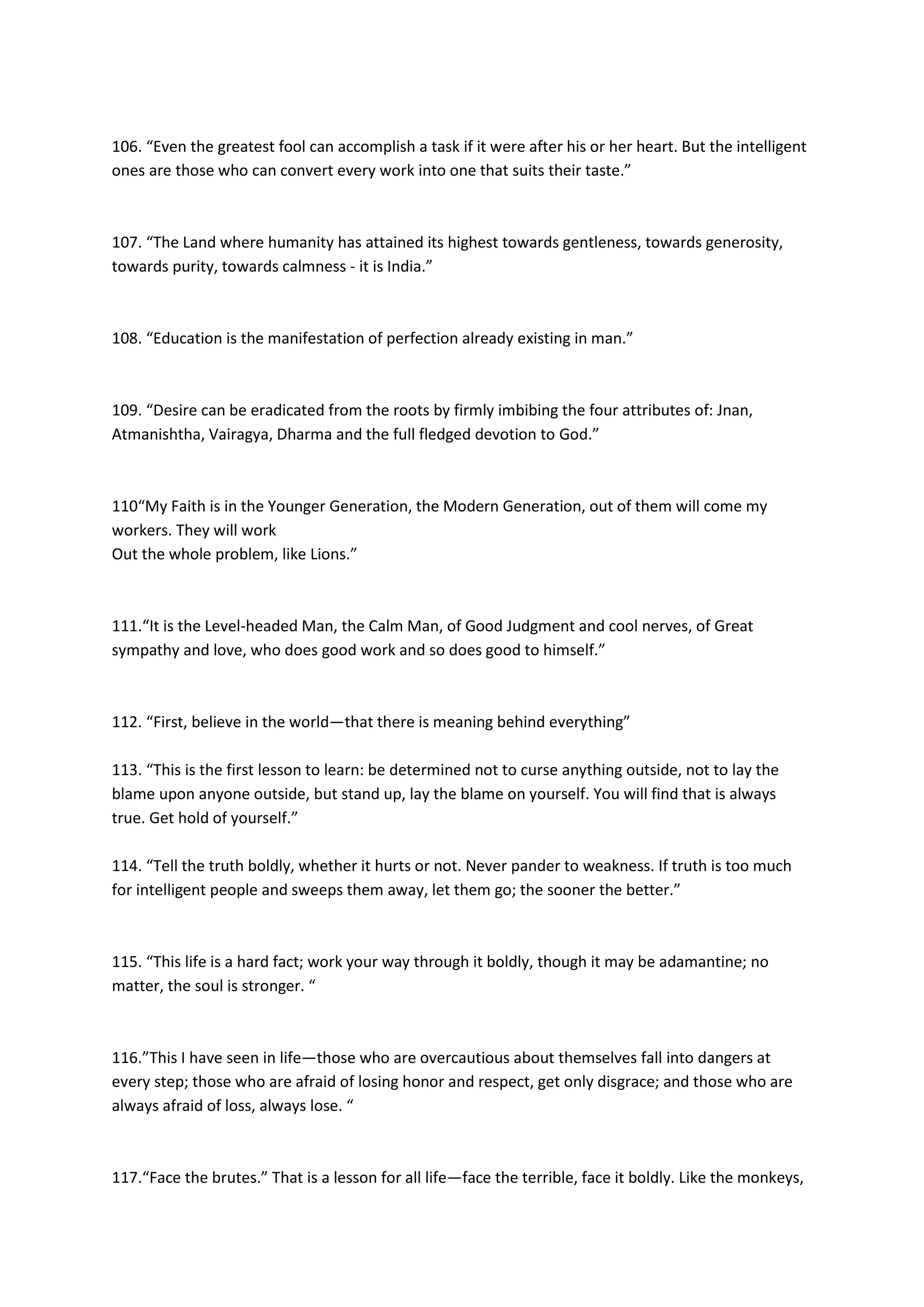 Swami vivekananda’s 150 quotes | PDF