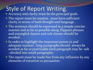 REPORT WRITING | PPTX