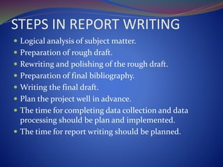 REPORT WRITING | PPTX