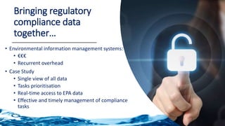 Managing data effectively to secure regulatory compliance (SWAN 2018 ...