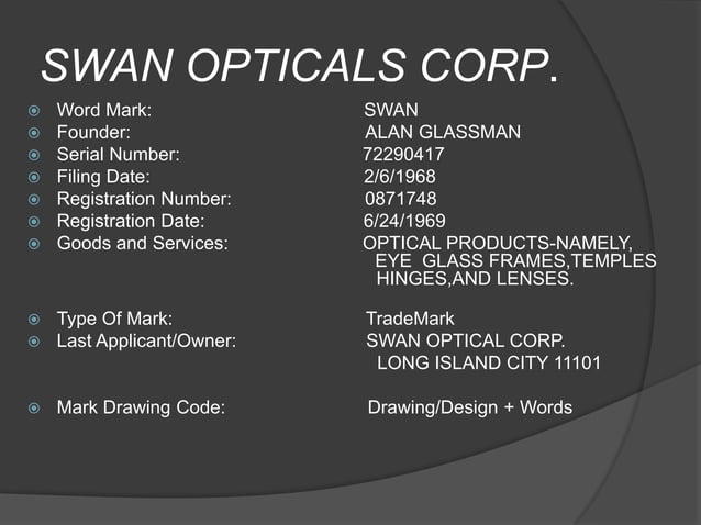 Swan optical s corporation | PPTX