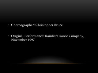 Swansong by Christopher Bruce analysis | PPTX