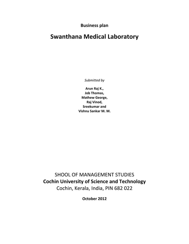 Business plan for medical lab | DOCX | Healthcare Industry | Industries