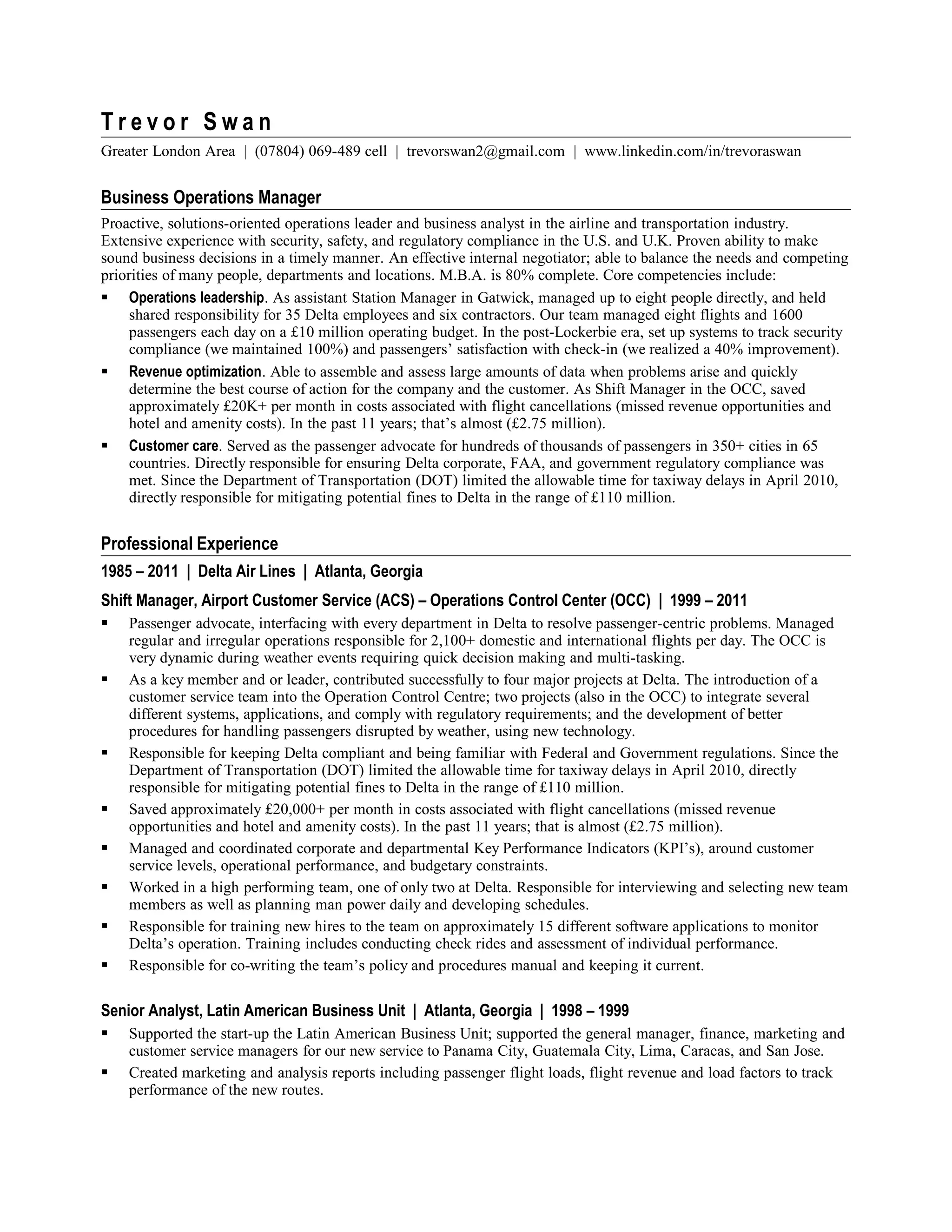 Swan Trevor Resume | DOC