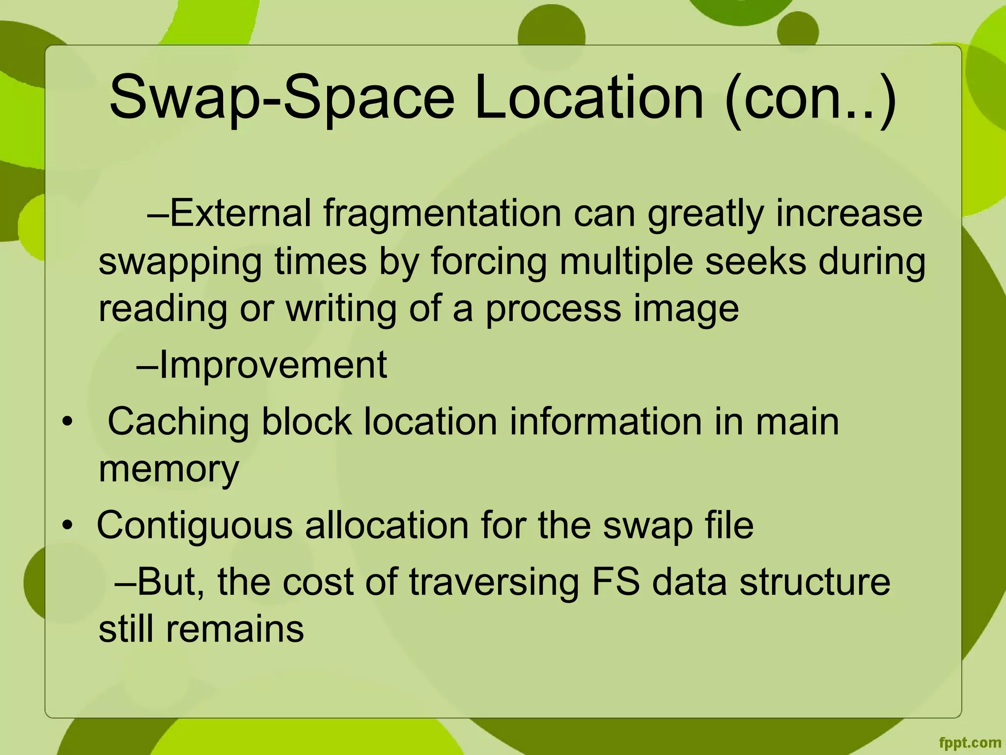 Swap-space Management | PPT