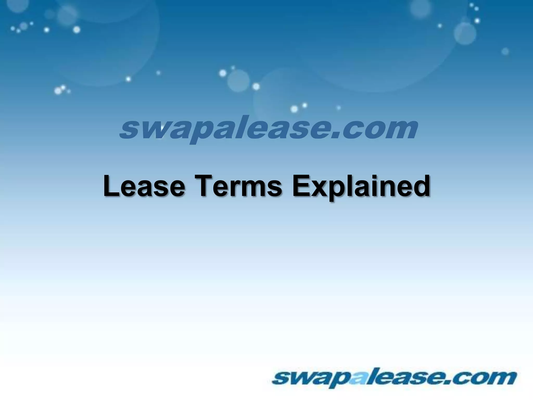 Lease Terms Explained | PPTX