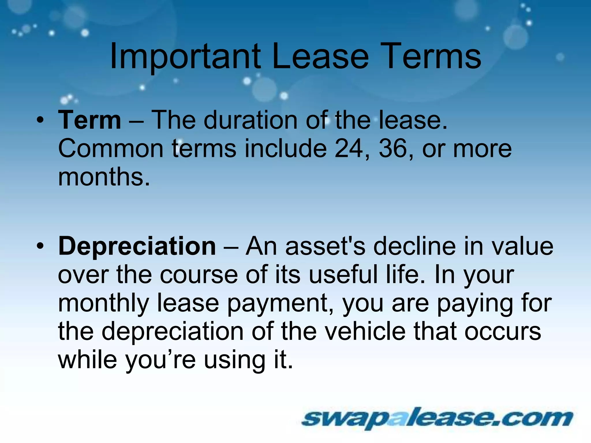 Lease Terms Explained | PPTX