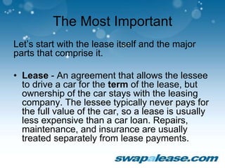 Lease Terms Explained | PPTX