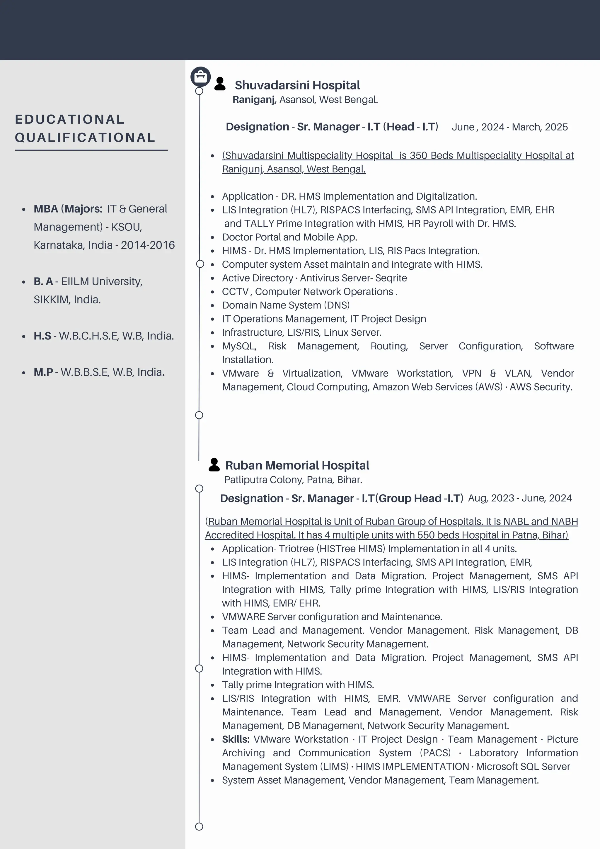 HIMS Implementation consultant, Network Infrastructure design and ...