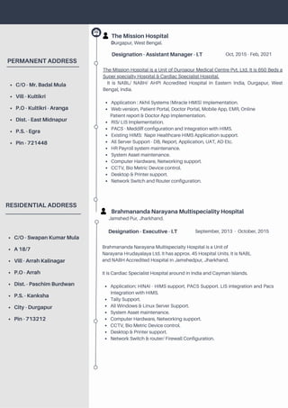 HIMS Implementation consultant, Network Infrastructure design and Server solution. | PDF